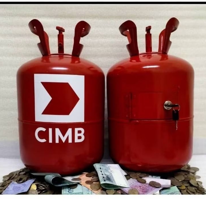 Tabung Design CIMB,Berkunci Size besar Tabung gas Aircond. | Shopee ...