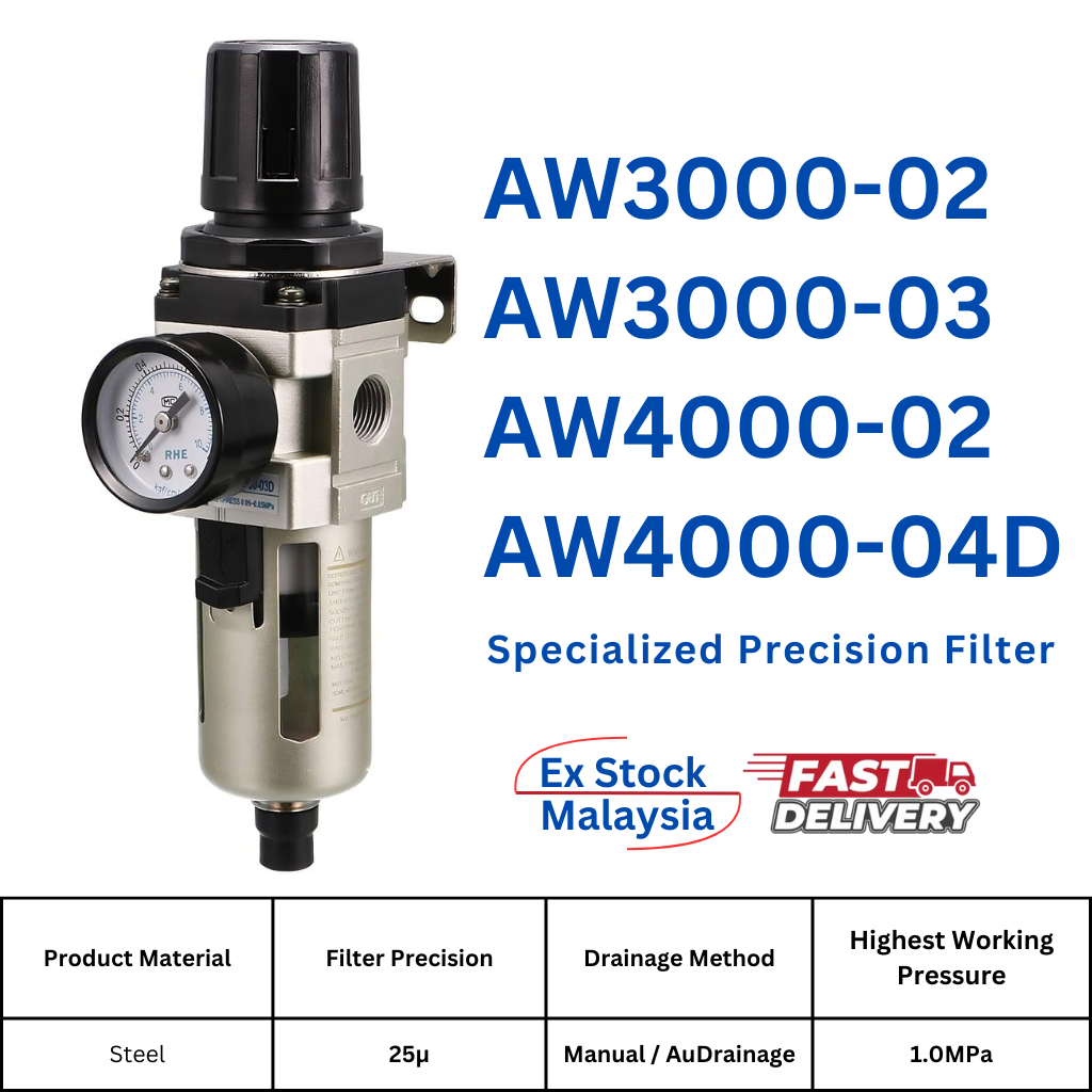 AW 3000 & 4000 Series Pneumatic Air Pressure FilterRegulatorAW3000-02,AW3000-03,AW4000-04,AW4000 ...