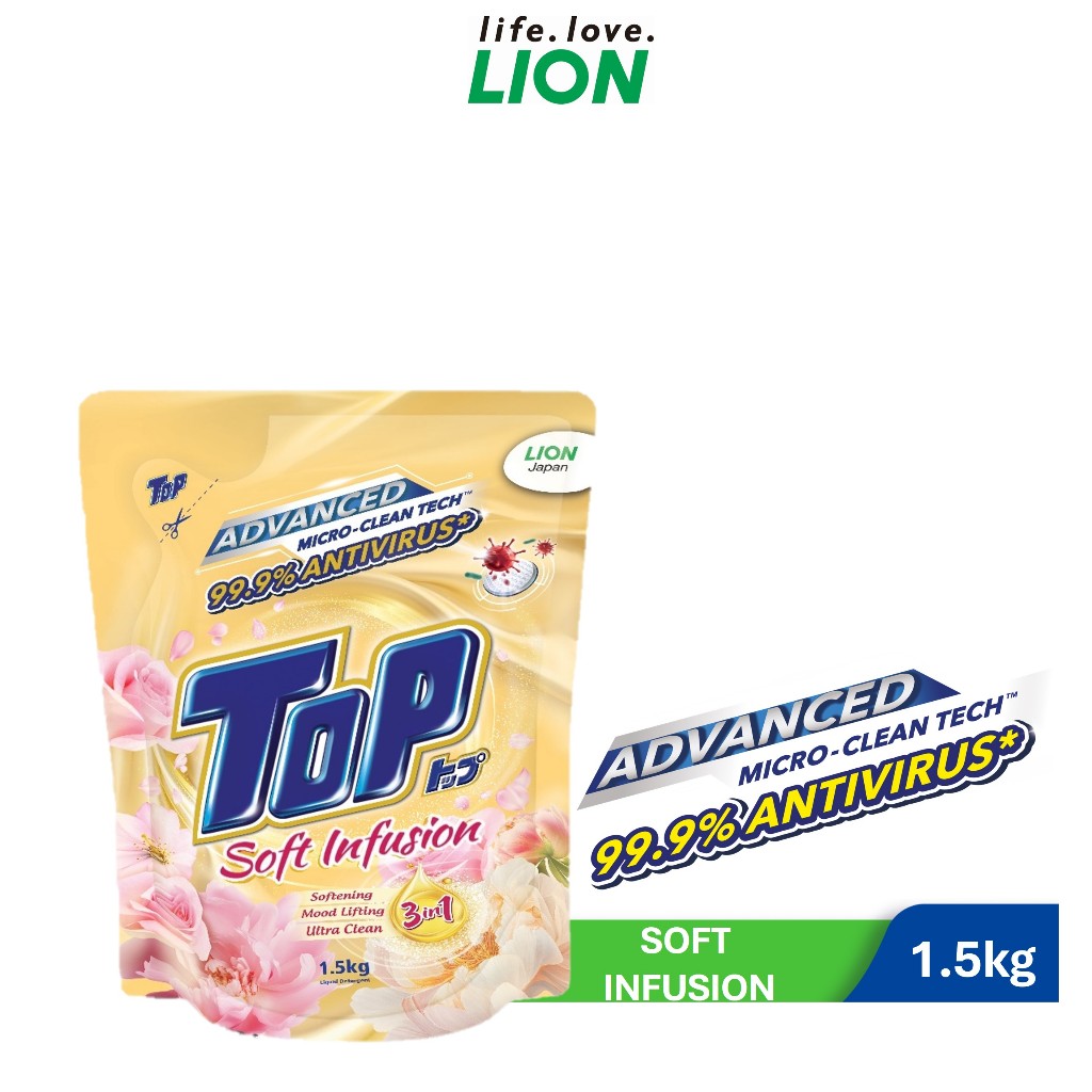 Top Liquid Detergent 3in1 Soft Infusion Refill 1.5kg | Shopee Malaysia