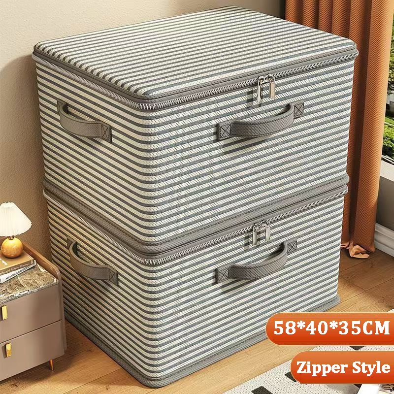 160L Storage Bag with Zipper Clothes Storage box organizer Foldable ...