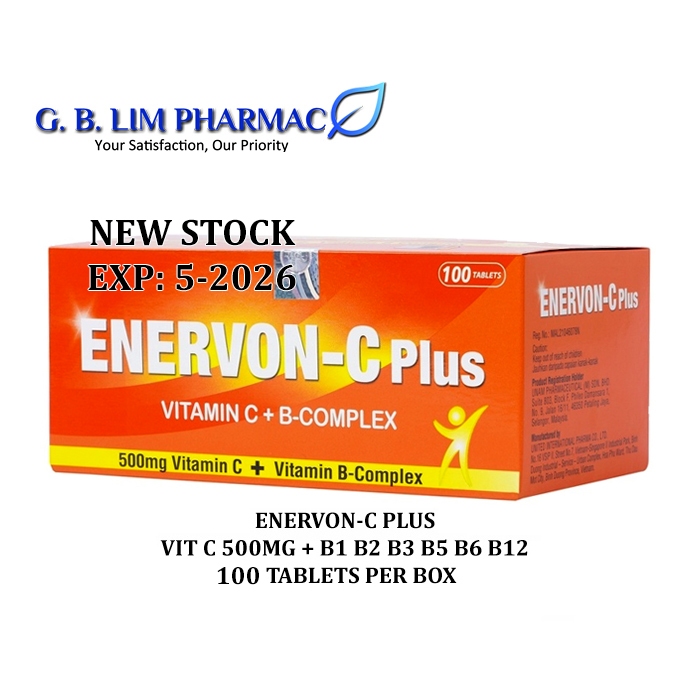 (EXP: 5-MAY-2026 ) ENERVON-C vitamin c + b complex 100 tablets X 1 BOX ...
