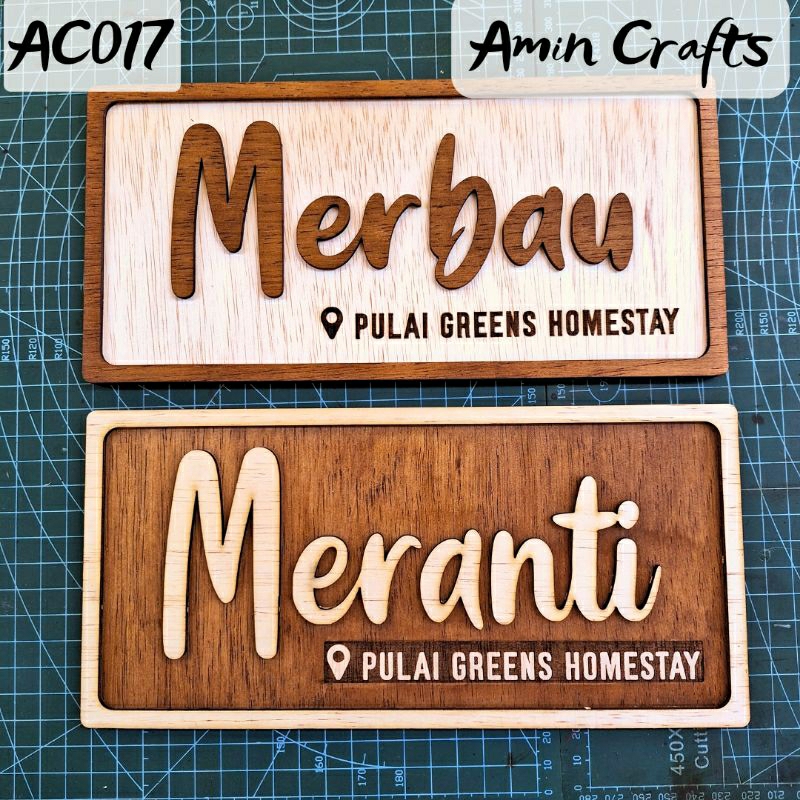 3D Words Custom Text Sign Board Door Home Deco Wooden Kayu Plywood ...