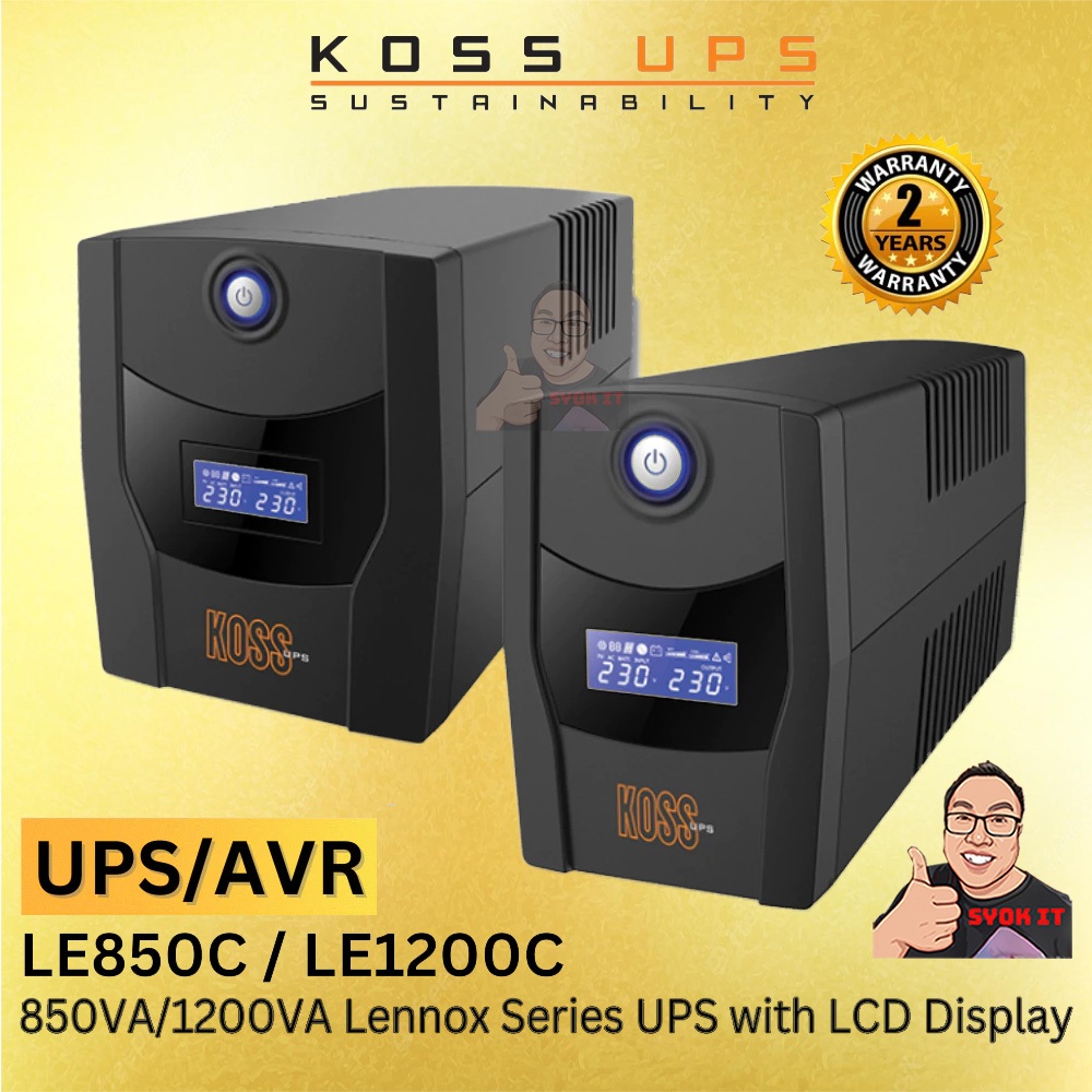 KOSS LE-850C 850VA / LE-1200C 1200VA / LE-3000C 3000VA UPS AVR, LCD ...