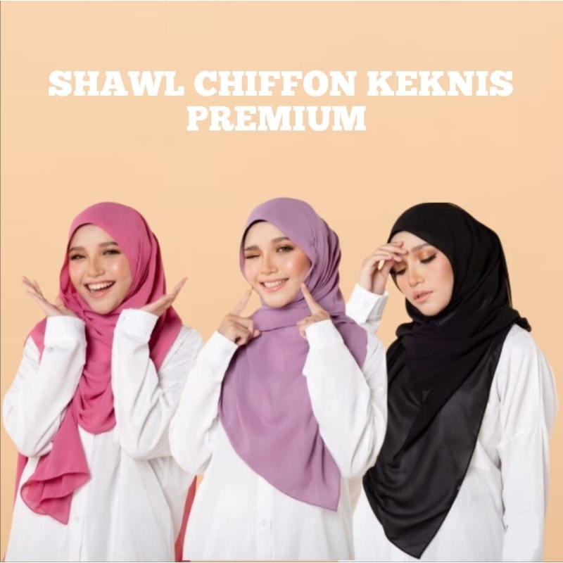 SHAWL KEKNIS HEAVY CHIFFON - TUDUNG SHAWL KEKNIS PLAIN | Shopee Malaysia
