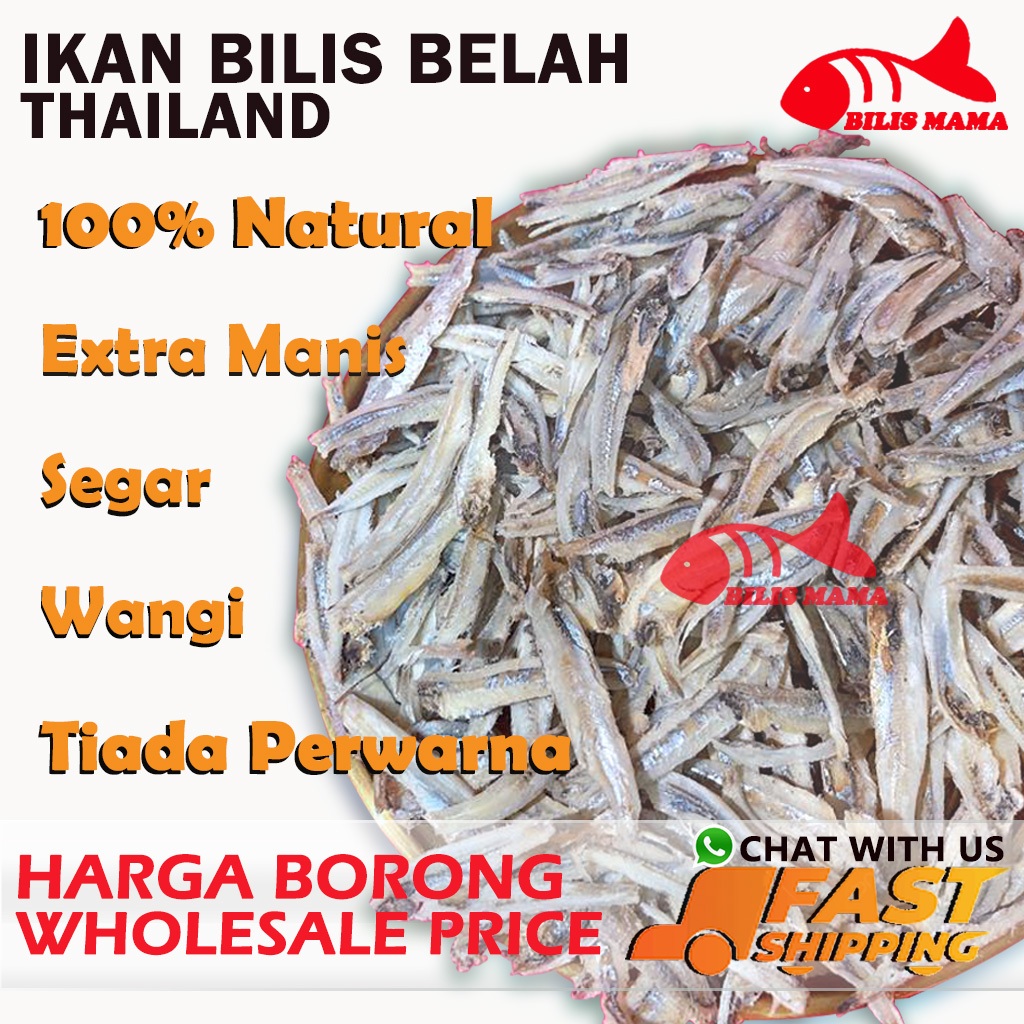 500GM / 1KG Ikan Bilis Belah Thailand Ikan Bilis Kering Belum Kopek ...
