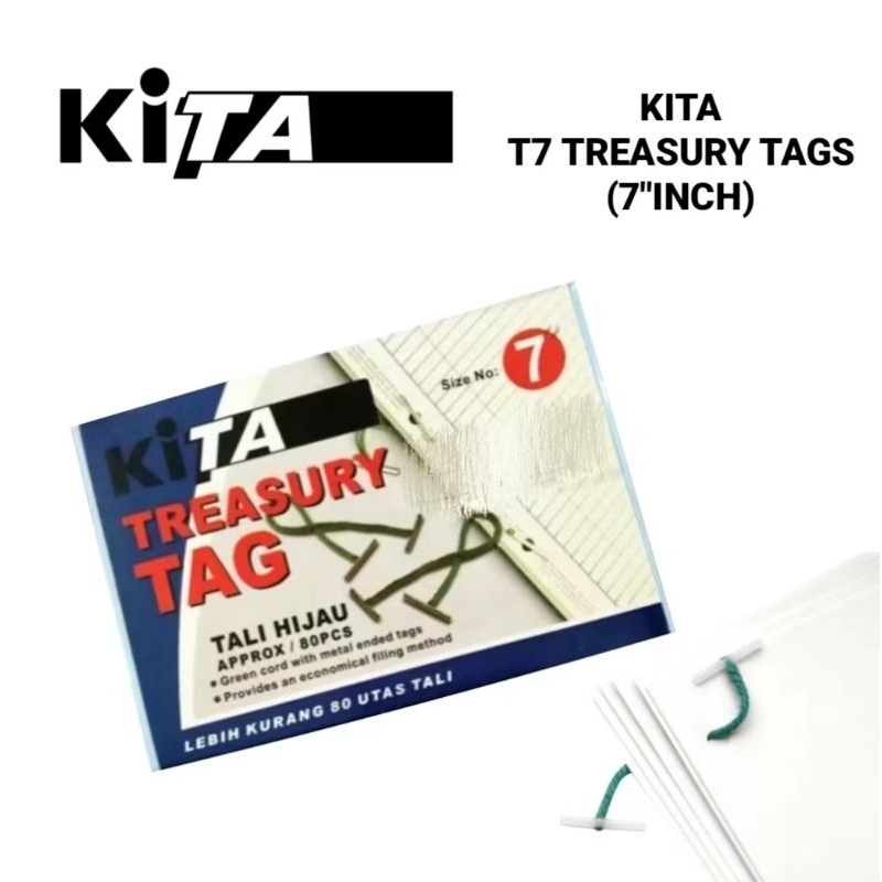 (2SMALL BOXES) KITA TKTS-T7 Green Treasury Tags | Tali Hijau | T7 X ...