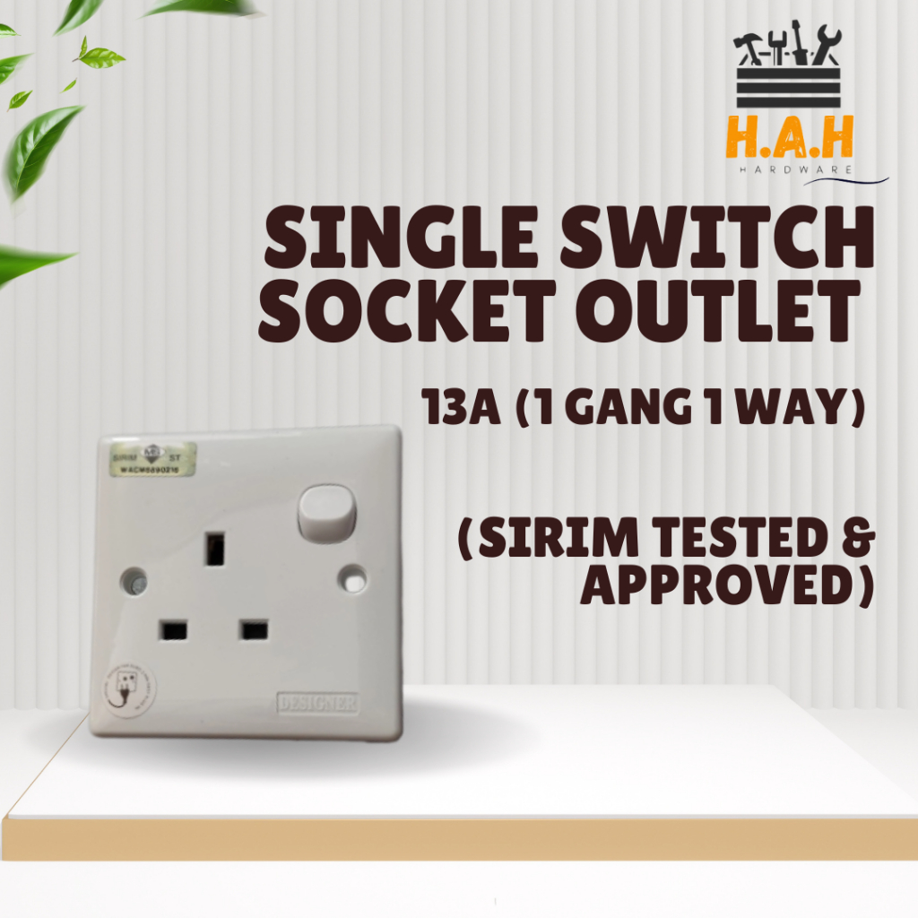 🔥FAST DELIVERY🔥 13A (1 GANG 1 WAY) SINGLE SWITCH SOCKET OUTLET SUIS ...