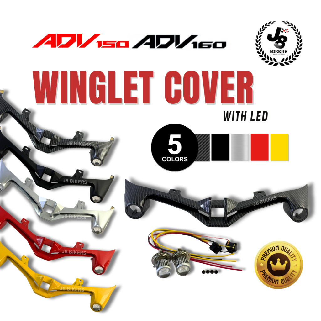 HONDA ADV 150 160 WINGLET COVER LED FAIRING WINGLET COVER FRONT SIGNAL ...