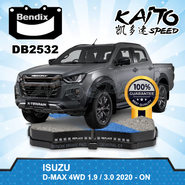 Bendix Front Brake Pad DB2533 Isuzu D-Max RG01 4WD 1.9 / 3.0 2020 2021 2022 2023 2024 DMax RG50 ...