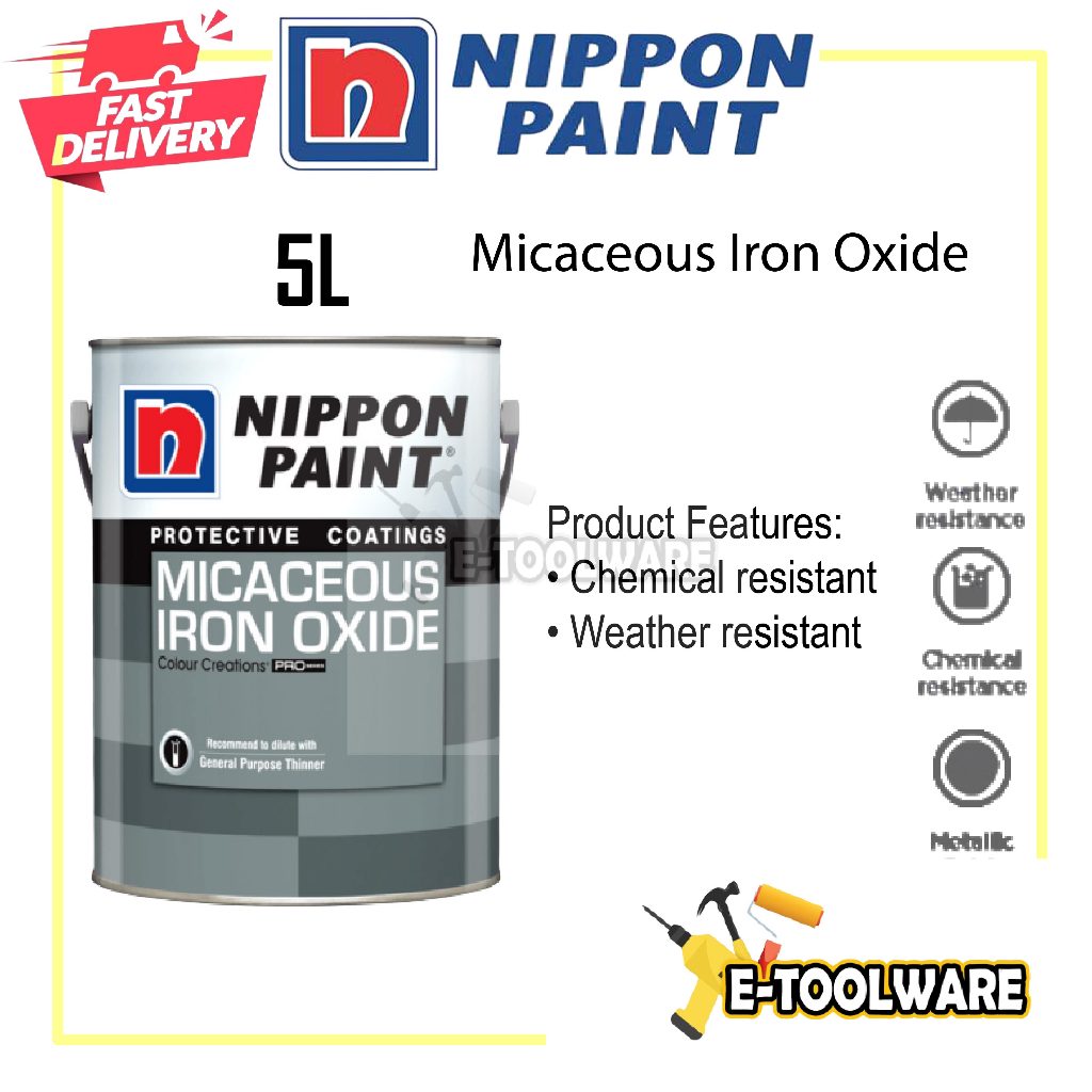5L Nippon Paint Micaceous Iron Oxide MIO | Shopee Malaysia