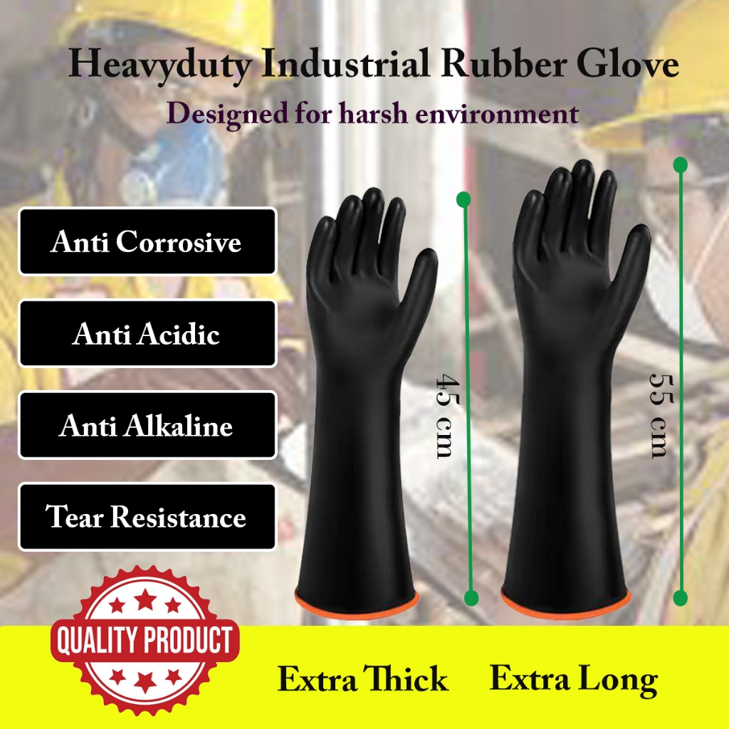 Industrial Rubber Glove Chemical Resistance Glove Long Glove Sarong ...