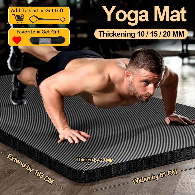 【Terlaris】 Tikar Yoga NBR 10/15/20MM Ketumpatan Tinggi Lembut Tikar ...