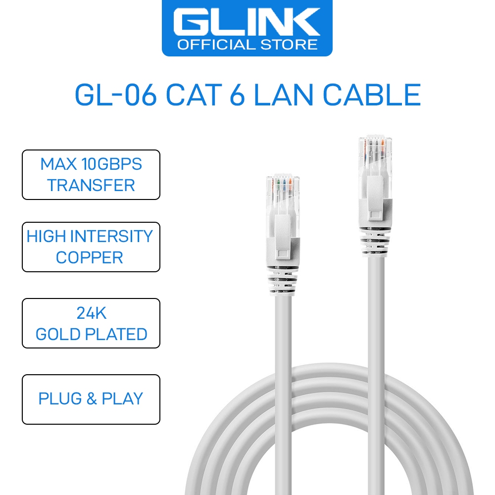 Glink CAT 6 LAN Cable GL-06 2M / 3M / 5M / 10M / 15M / 20M / 30M / 40M / 50M | Shopee Malaysia