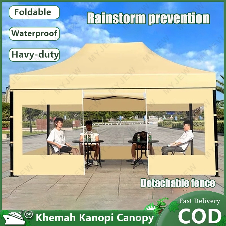 Kanopi 10 x 15 Heavy Duty Camping Canopy with Door Kanopi Murah Night ...