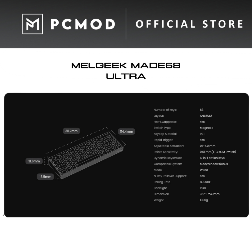 MELGEEK MADE68 | MADE68 Ultra, MADE68 Pro | Fully Assembled Wired Hall ...