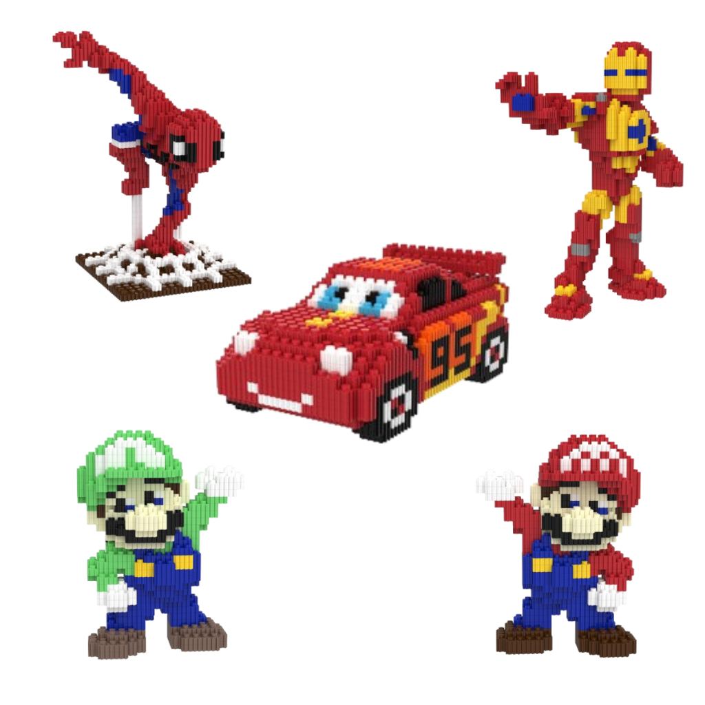 [ connect brick ] Duz building block brick toy hero car winnie pooh ...