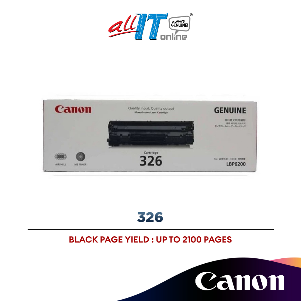 Canon 326 Toner Cartridge Black for Printer LBP6230dn | Shopee Malaysia