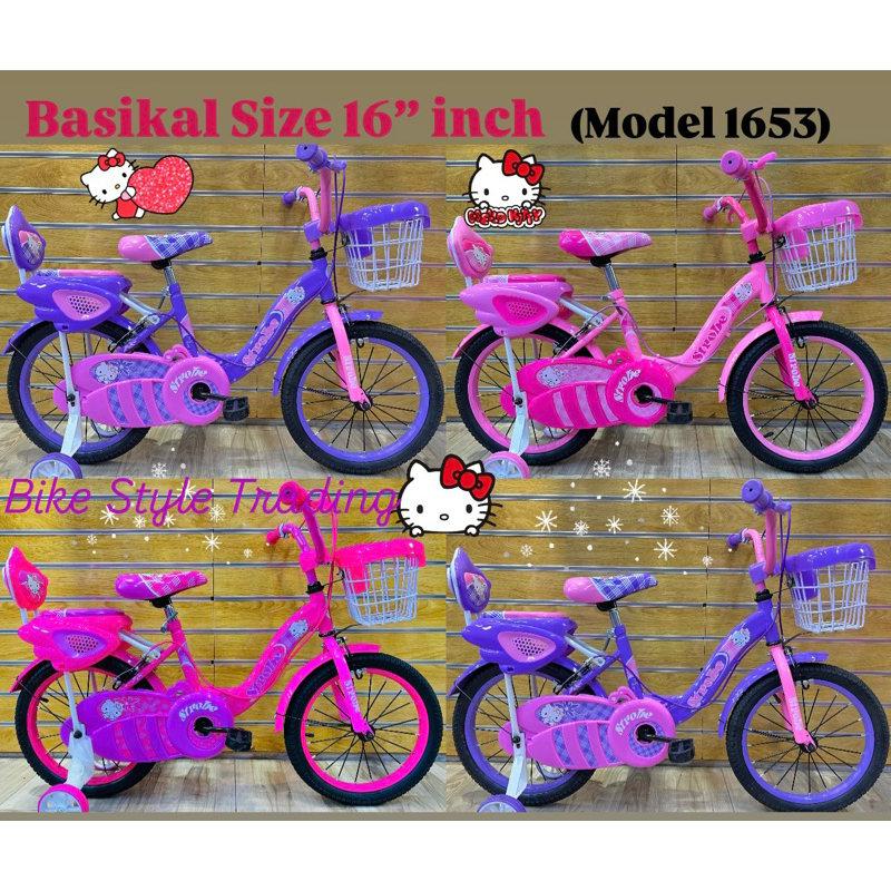 100% SIAP PASANG BASIKAL BASIKAL KANAK KANAK BUDAK 12''/ 16"INCH GIRL ...