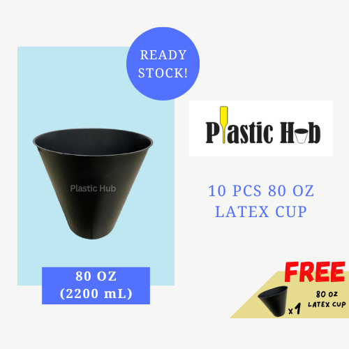 10 PCS Latex Cup 80oz (Cawan Getah/ Pasu Bunga Plastik/ Plastic Flower ...