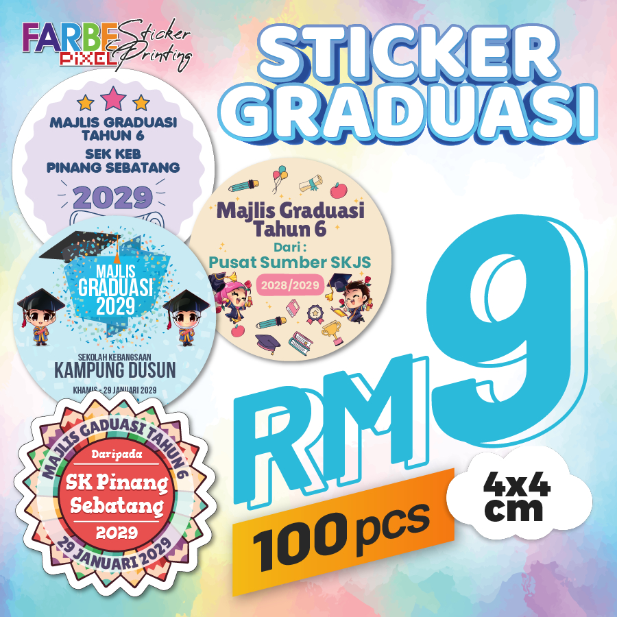 (100 pcs CUSTOM NAME) Sticker Graduasi | graduate sticker | konvo ...