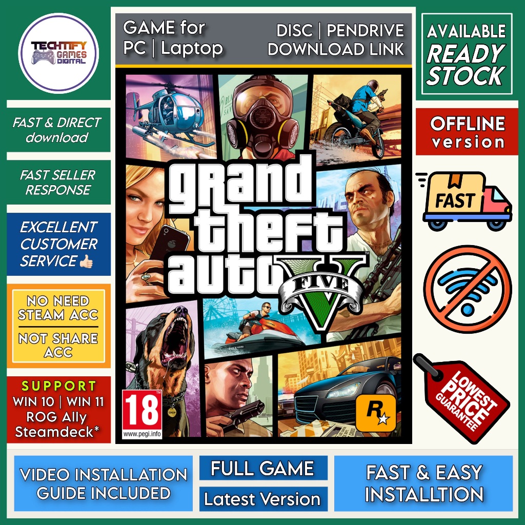 [PC Game] Grand Theft Auto V | GTA 5 - Offline [Disc | Pendrive ...