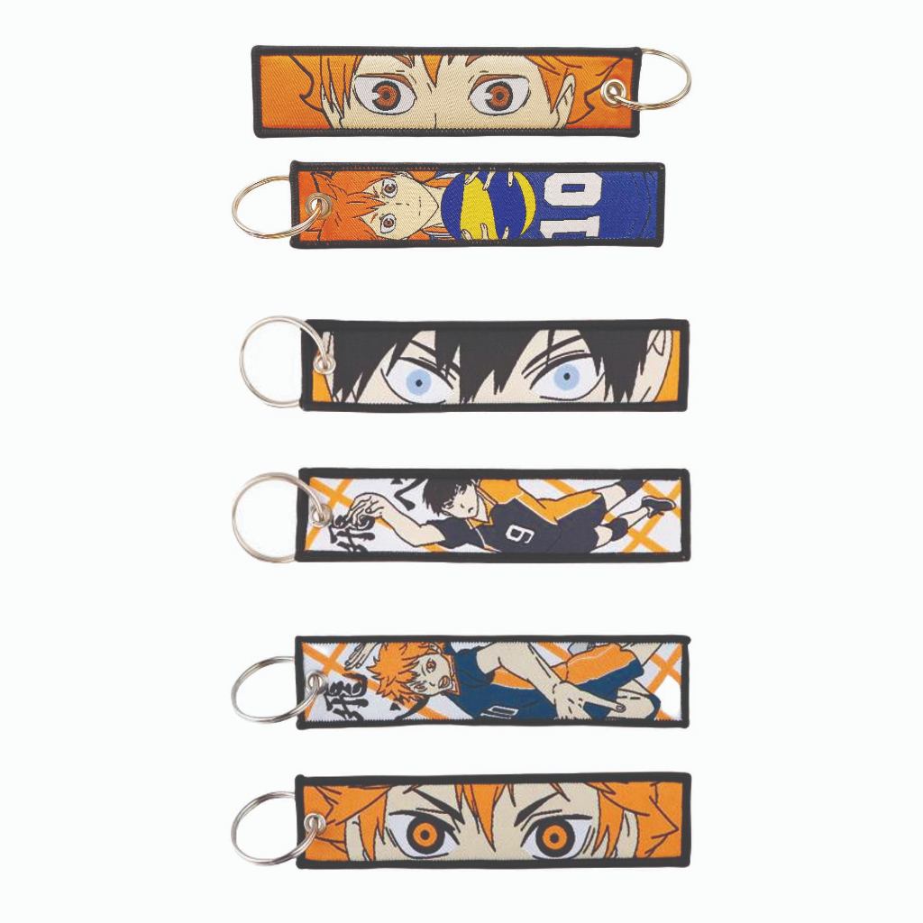 Haikyu Anime Shoyo Hinata Kageyama Keychain Embroidery Keytag Jet Tag ...