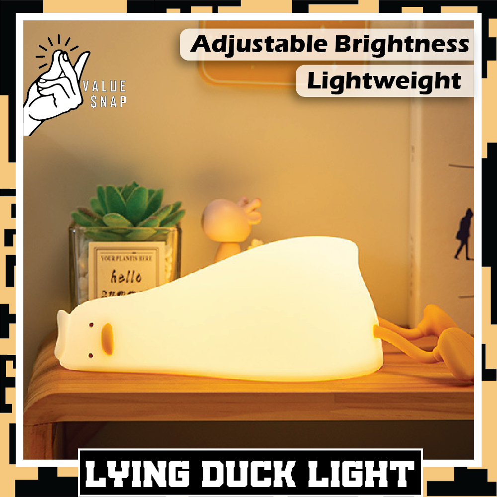 Lying Duck Lamp Rechargeable Night Light Cute Duck Slap Light Gift Box ...