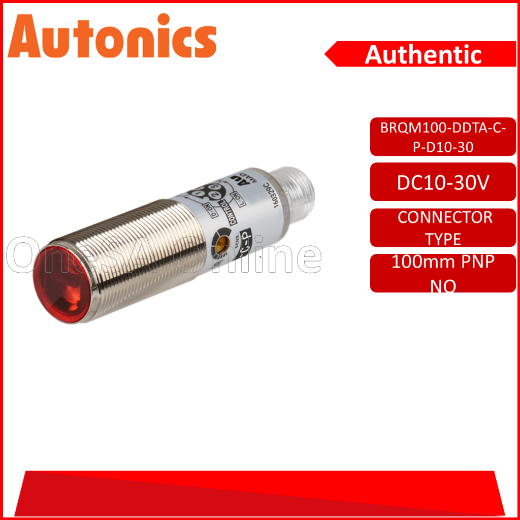 AUTONICS PHOTOELECTRIC SENSOR DC10-30V DIF.REFLECTIVE 100MM CONNECTOR TYPE PNP NO(BRQM100-DDTA-C ...