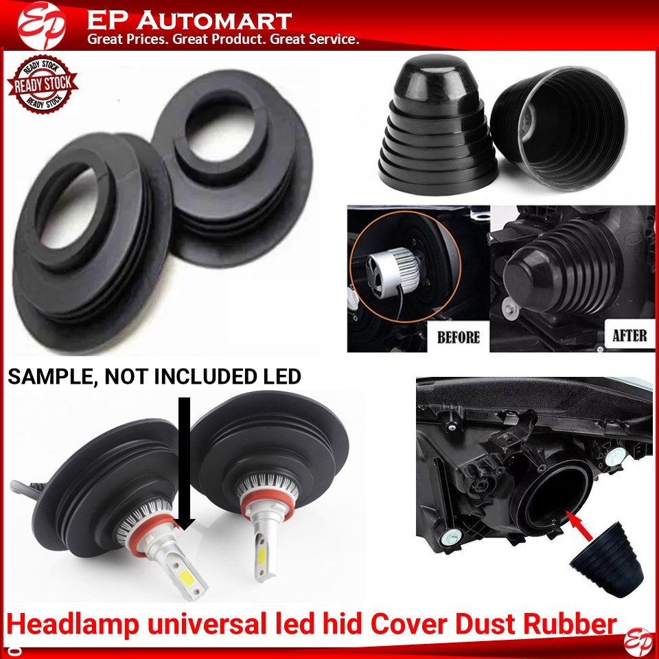 (1UNIT) Headlamp Universal Led HID Dust Rubber Cover Automobiles Car ...