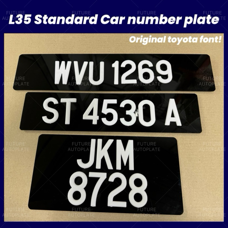 L35 Standard Car Number Plate (original toyota font) #L35 NO PLAT ...