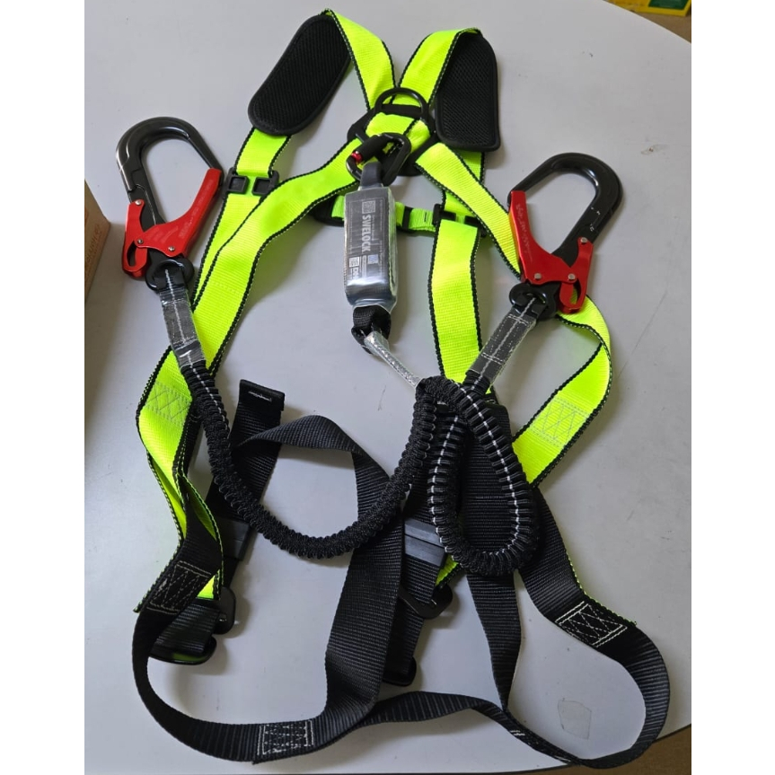 SWELOCK Full body double lanyard body harness - Black edition | Shopee ...