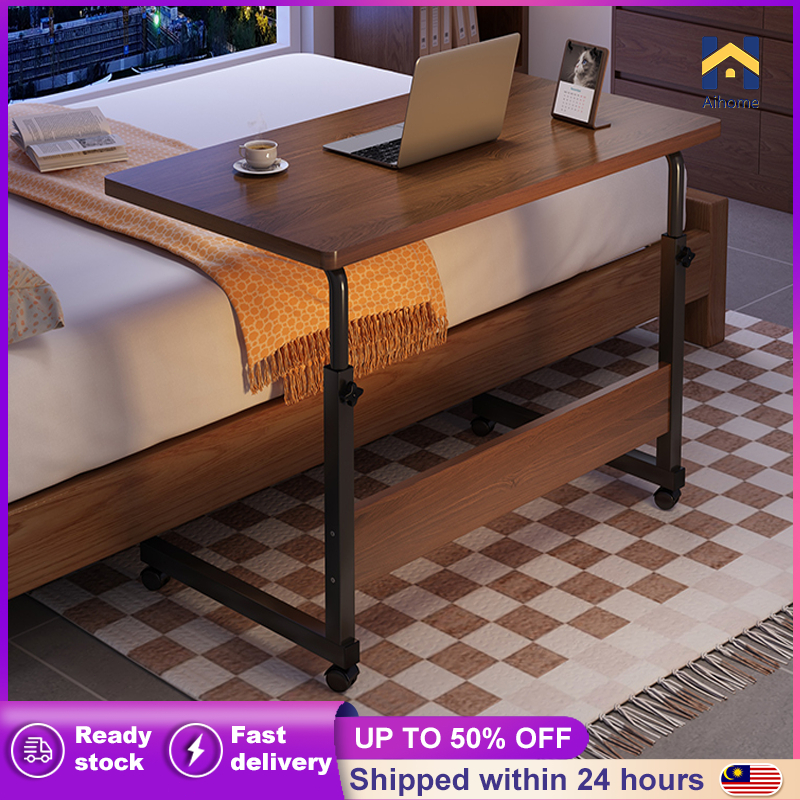 Meja Blajar Adjustable Computer Portable Bed Side Desk Wooden Portable ...