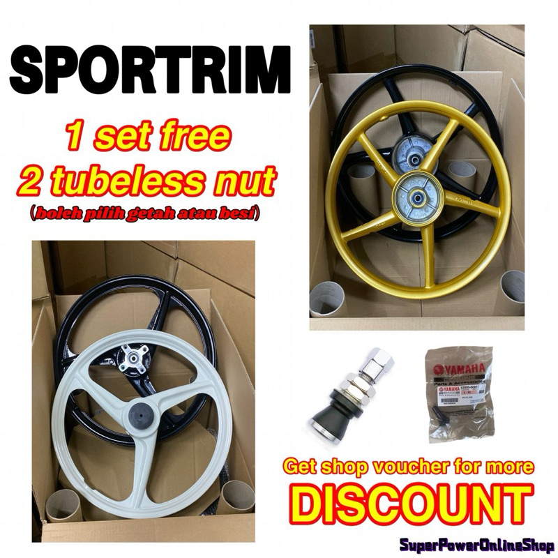 Sport rim SP522 5Batang 3Batang Lc135 Y15 kriss wave 100 wave 125 ...