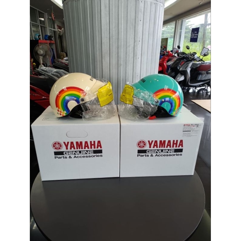 Helmet Yamaha untuk kanak-kanak, separuh muka Corak pelangi yang comel ...