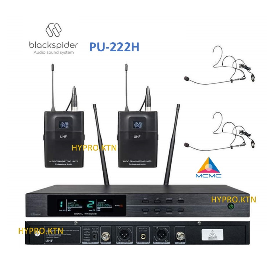 Black Spider PU-222H MCMC Approved UHF Headset Wireless Microphone ...