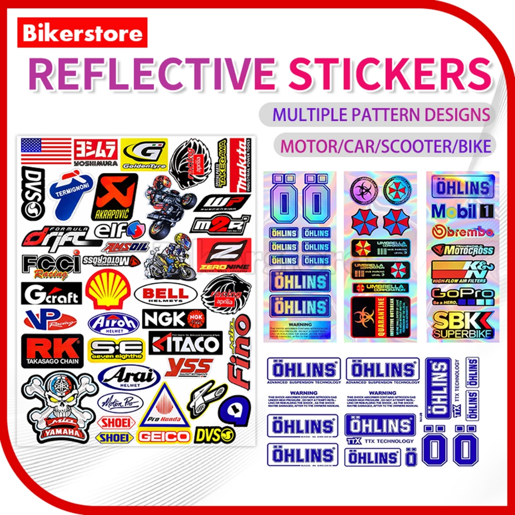 Motorcycle Body Sticker Waterproof Decals Set Ohlins Rainbow Decoration ...