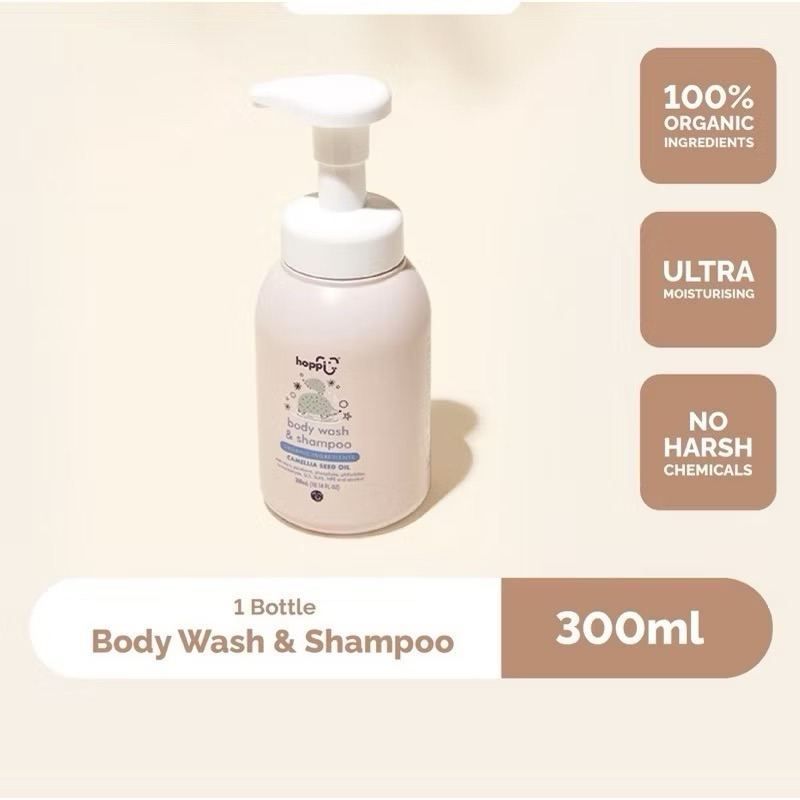HOPPI 100% Organic Body Wash & Shampoo (300ml) | Shopee Malaysia