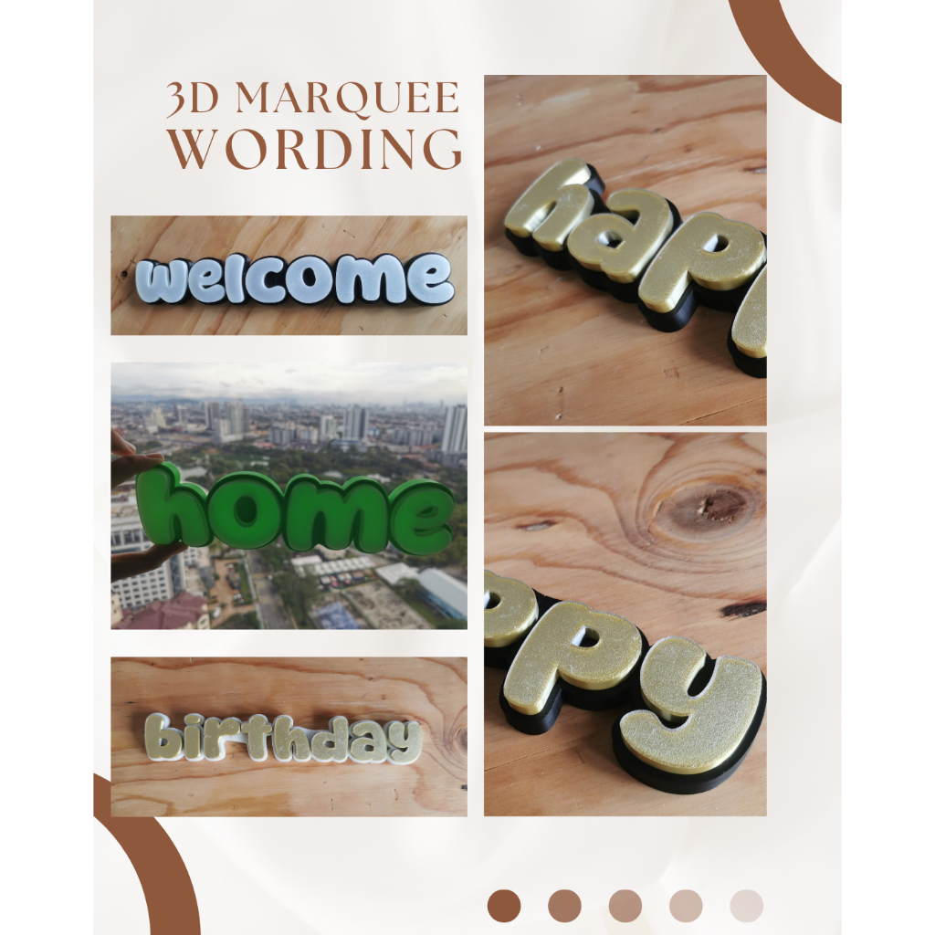 H5-15cm 3D duo-colour Alphabet ABC Letter Box Huruf Hiasan Dinding ...