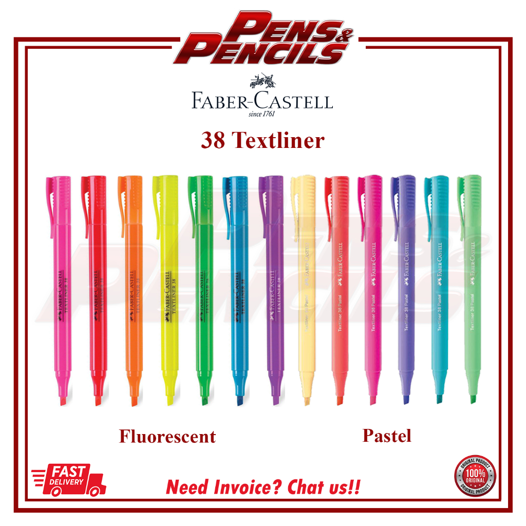 Faber-Castell Textliner 38 Pastel Super-Fluorescent Color Highlighter ...