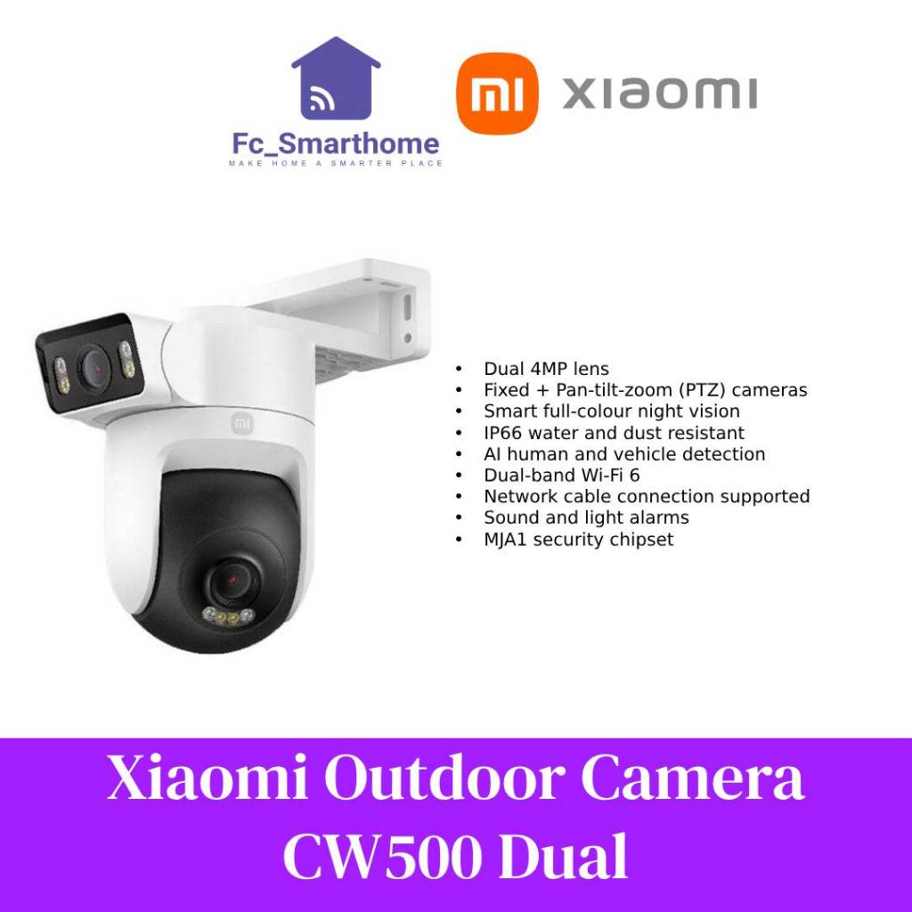 Xiaomi Outdoor Camera CW500 Dual, Smart Full-Colour Night Vision, Water ...