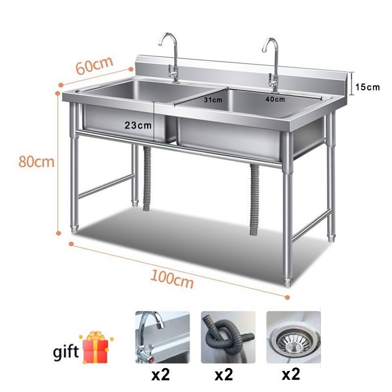 Stainless Steel Single / Double Bowl Sink With Platform Handmade ...