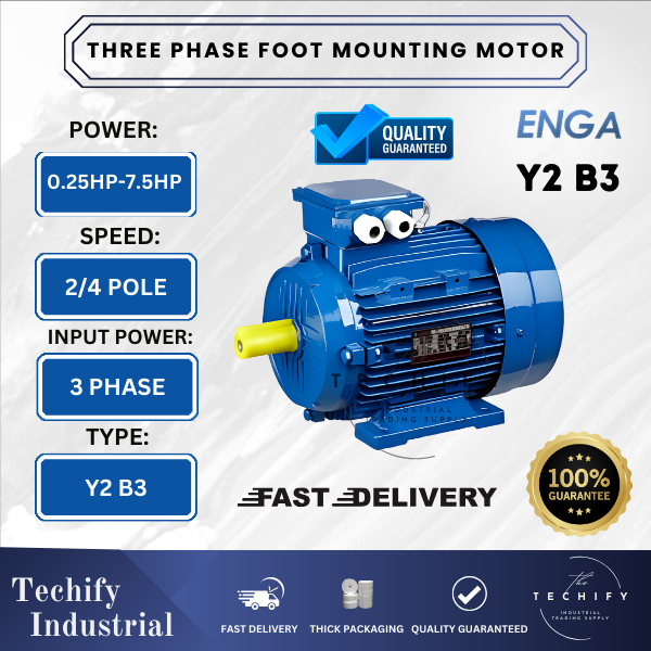 ENGA 0.25HP TO 7.5HP (0.18KW~5.5KW) Three Phase Motor Y2 B3 Foot Mounting Motor Electric Motor ...
