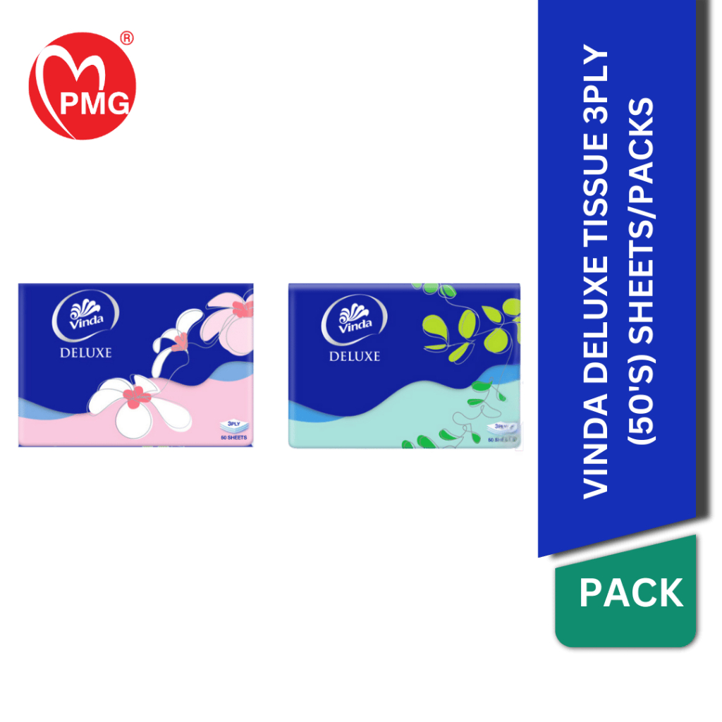 [PMG PHARMACY] Vinda Deluxe Tissue 3ply (50's) Sheets / Pack | Shopee ...