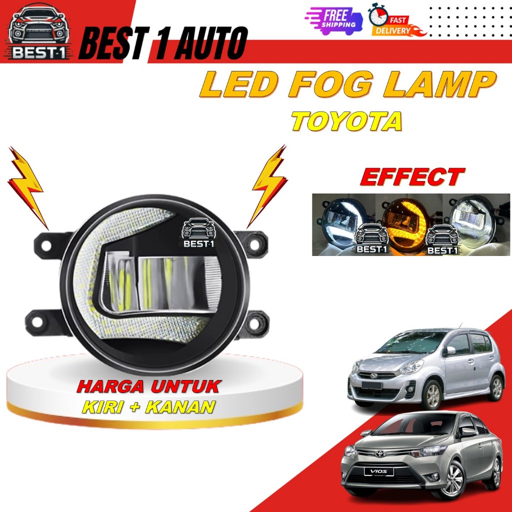 LED Fog Lamp Fog Light Perodua Toyota Myvi Alza Bezza Vios Camry RAV4 Altis Alphard Wish ...