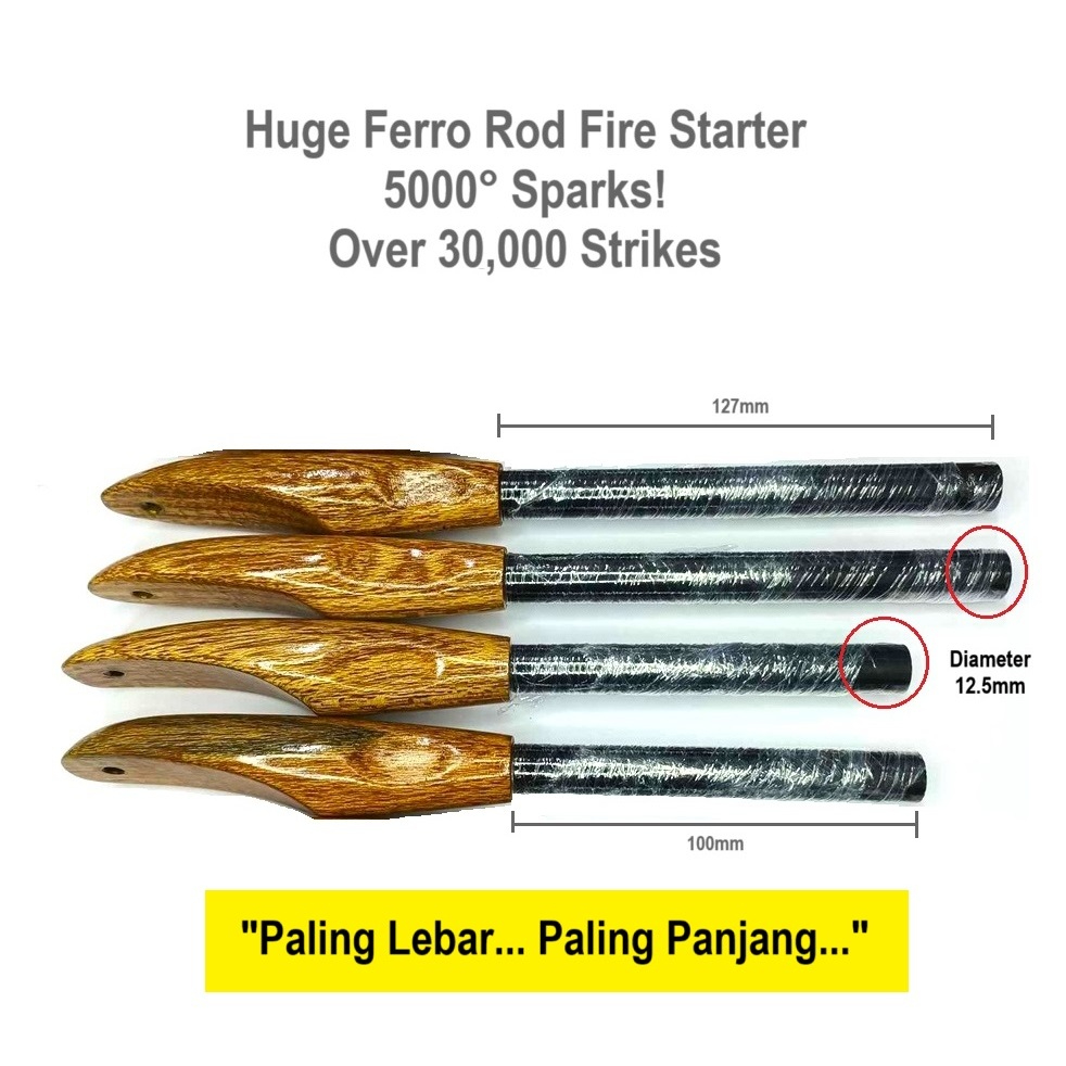 High-Quality Huge Ferro Rod Fire Starter 127 x12.5mm Primitive Flint ...