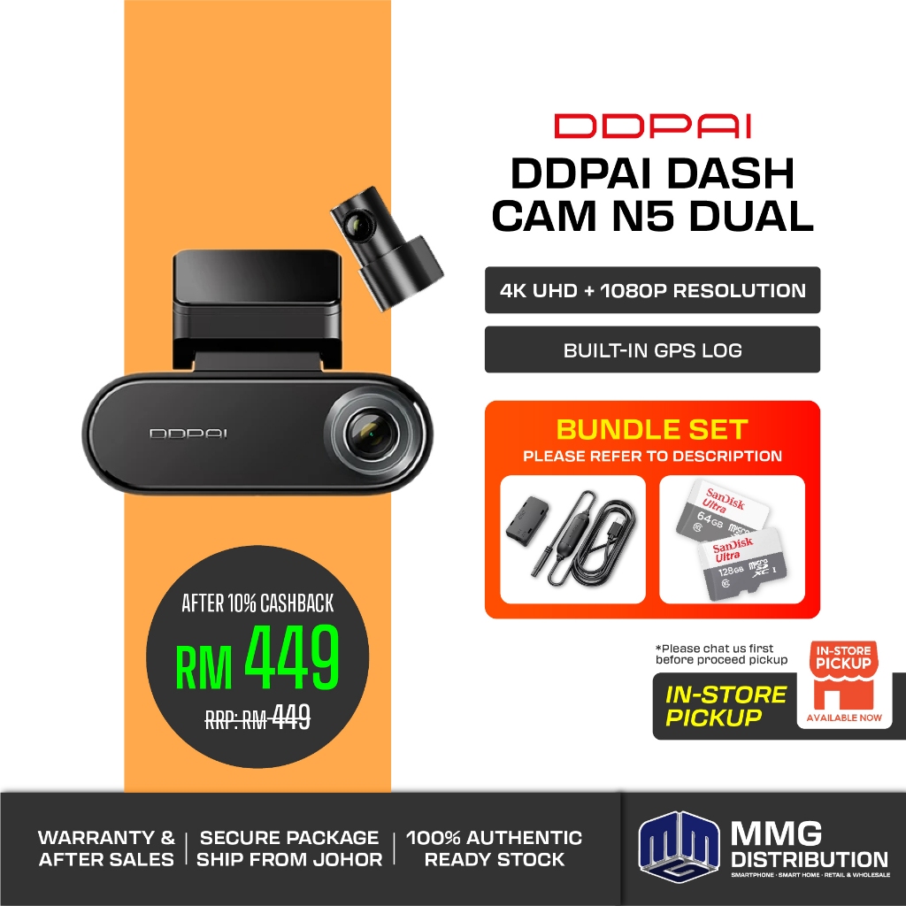 DDPAI Dash Cam N5 Dual - READY STOCK, 4K Ultra HD GPS Front & Rear ...