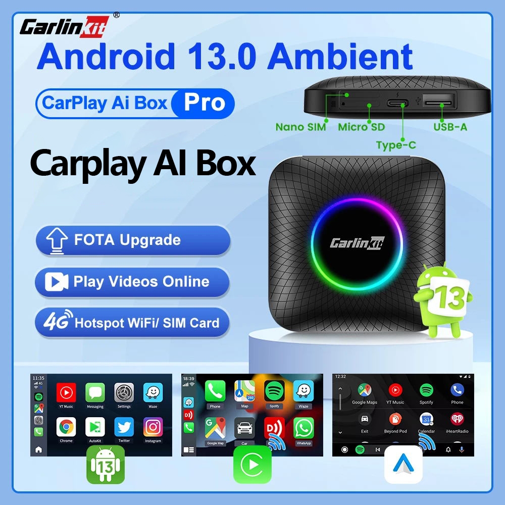 Carlinkit Wireless black box Android 13 8core tbox 8+128G Apple Carplay to Android Auto dongle ...