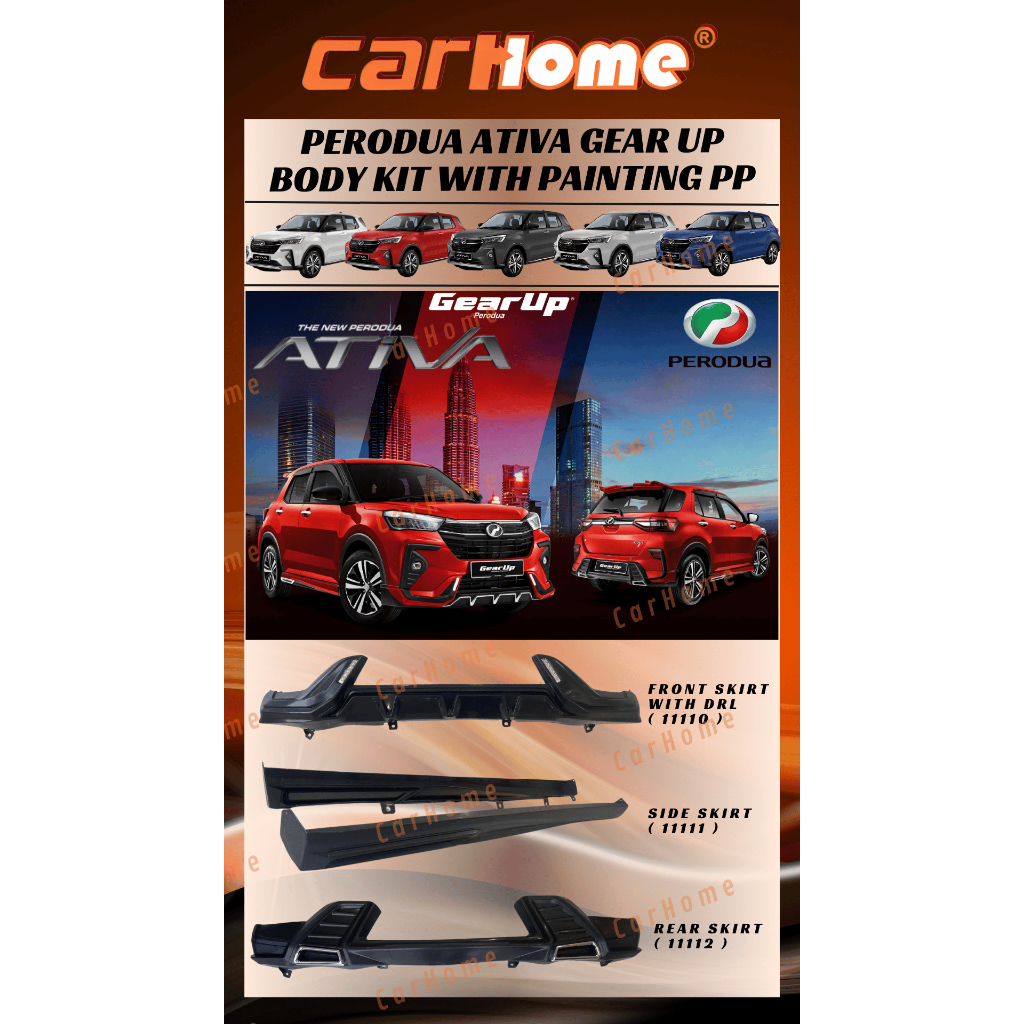 *READY STOCK * PERODUA ATIVA GEAR UP BODY KIT SKIRTING WITH PAINT ...