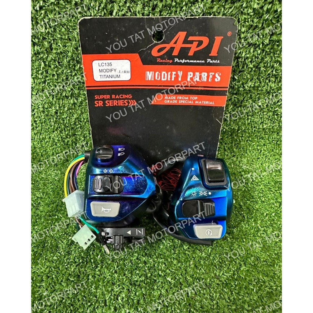 API RACING YAMAHA LC135 TITANIUM MODIFY HANDLE SWITCH LH+ RH HANDLE ...