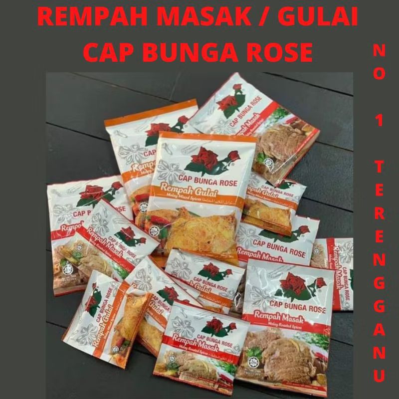 Rempah Masak dan Rempah Gulai Cap Bunga Rose No 1 Terengganu | Shopee ...